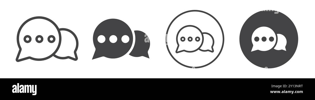 Conversation chat icon simple flat vector symbol outline collection set ...