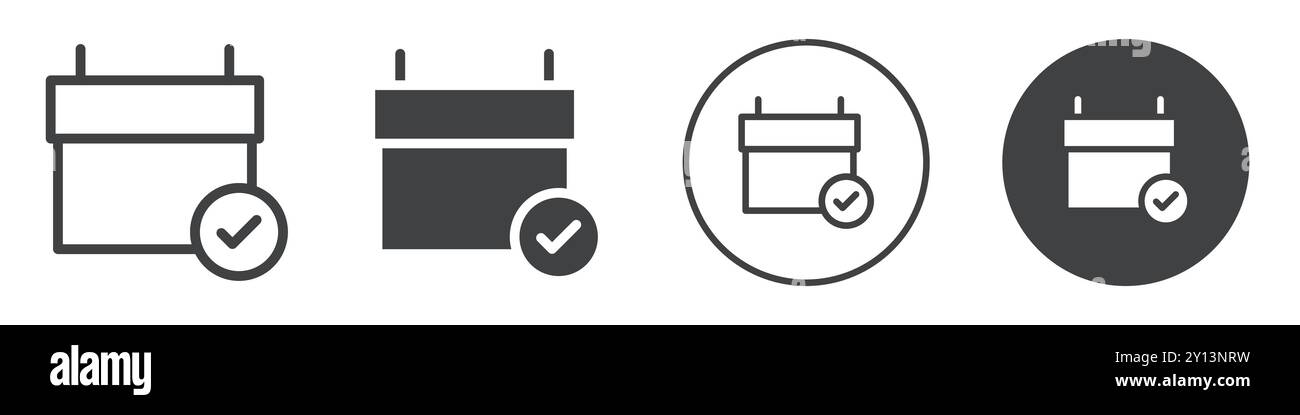 Confirmed Appointment icon simple flat vector symbol outline collection set logo Stock Vector ...