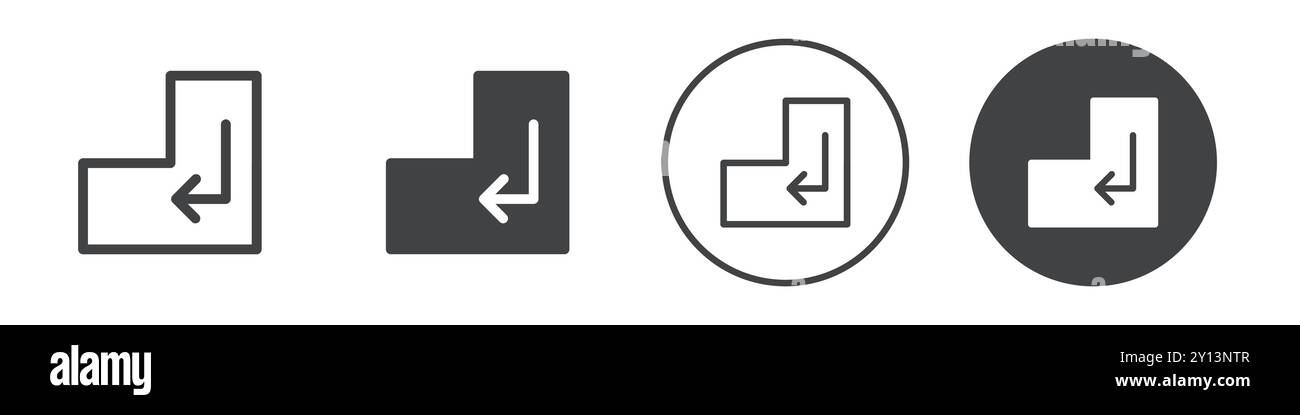 Enter key icon simple flat vector symbol outline collection set logo ...