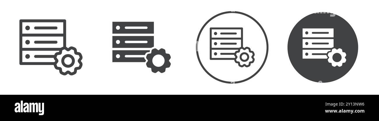 Data center configuration icon simple flat vector symbol outline ...