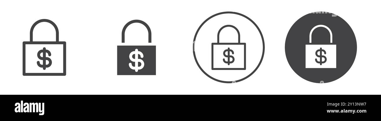 Financial Security icon simple flat vector symbol outline collection ...