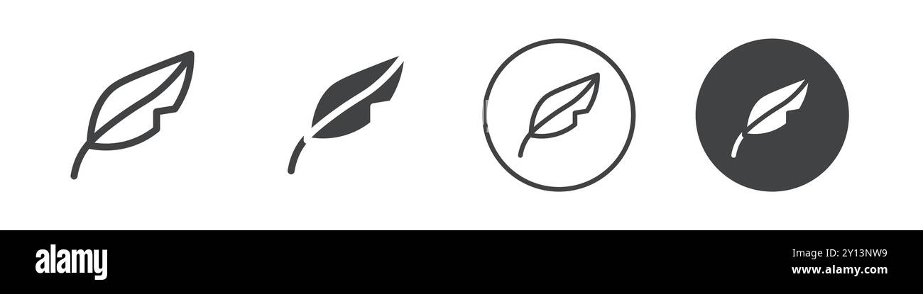 Feather icon simple flat vector symbol outline collection set logo ...