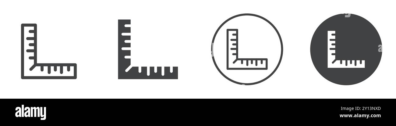 Degree square ruler icon simple flat vector symbol outline collection ...