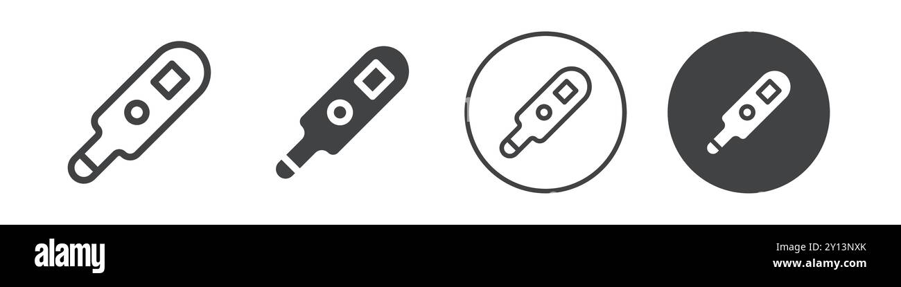 Digital thermometer icon simple flat vector symbol outline collection ...