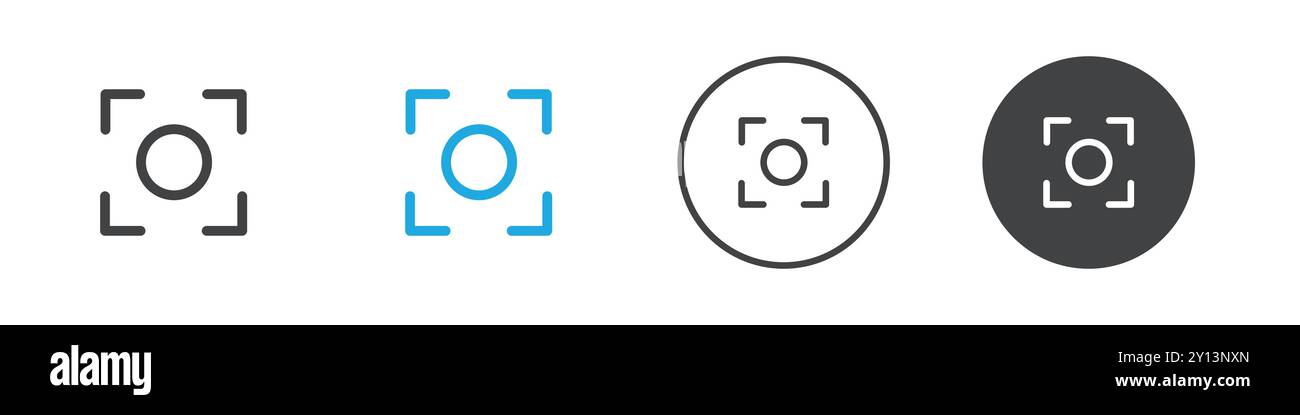 Camera Focus icon simple flat vector symbol outline collection set logo ...