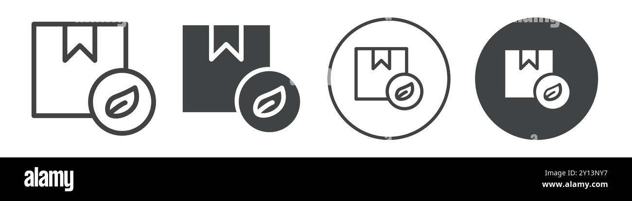 Eco Packaging icon simple flat vector symbol outline collection set ...