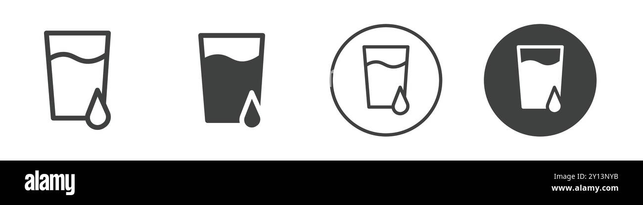 Glass of water icon simple flat vector symbol outline collection set logo Stock Vector Image ...