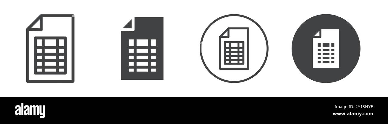 Document invoice icon simple flat vector symbol outline collection set ...
