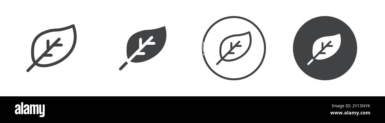 Leaf icon simple flat vector symbol outline collection set logo Stock ...