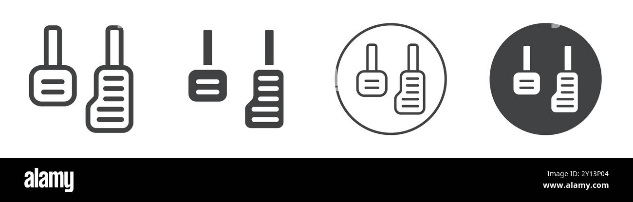 Car pedal icon simple flat vector symbol outline collection set logo ...