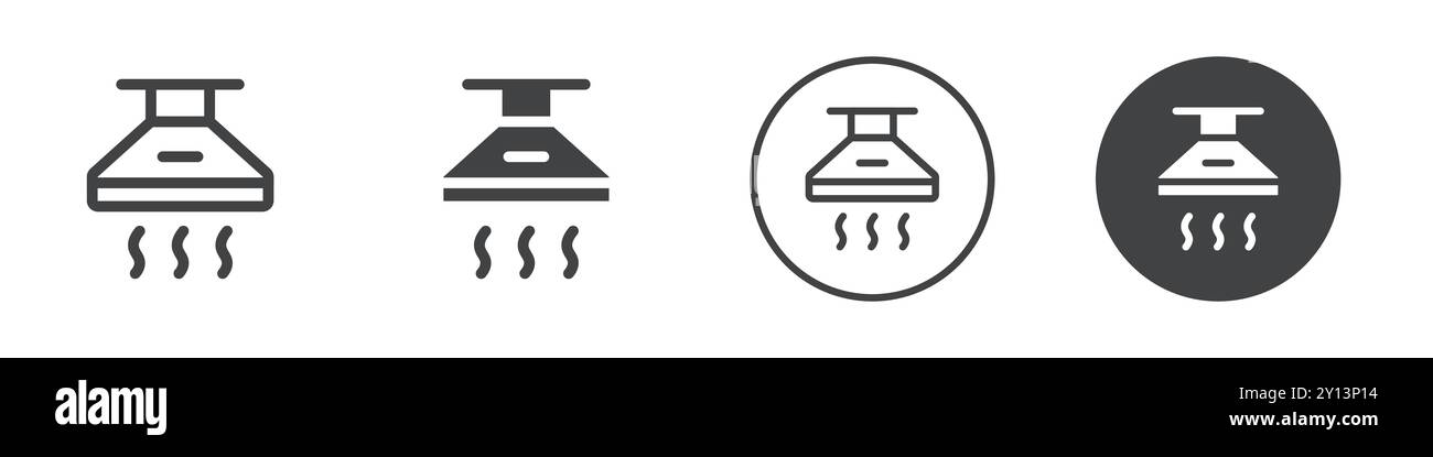 Extractor hood icon simple flat vector symbol outline collection set ...