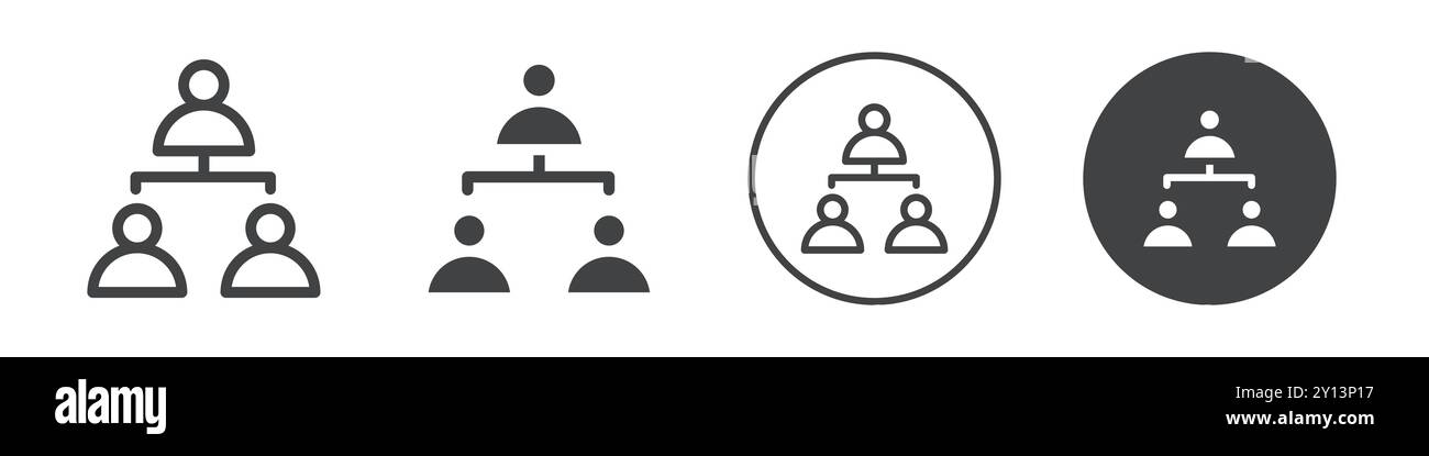 Hierarchical structure icon simple flat vector symbol outline collection set logo Stock Vector ...