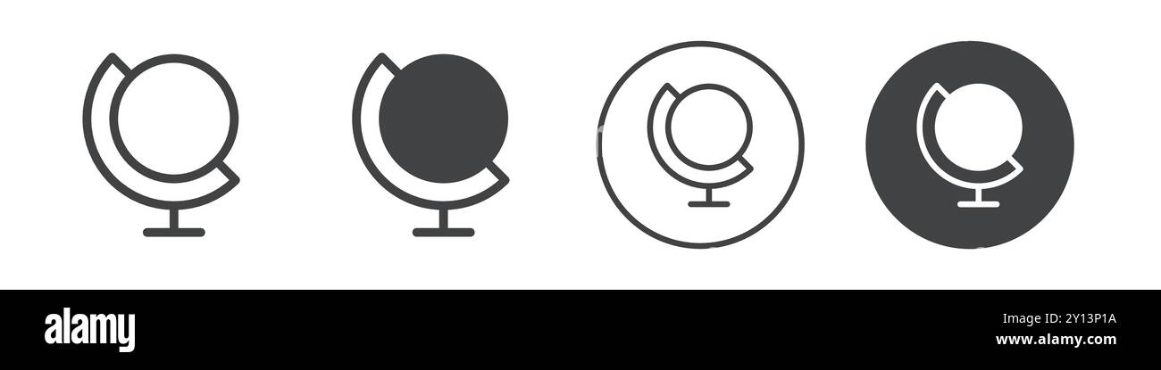 Globe stand icon simple flat vector symbol outline collection set logo ...