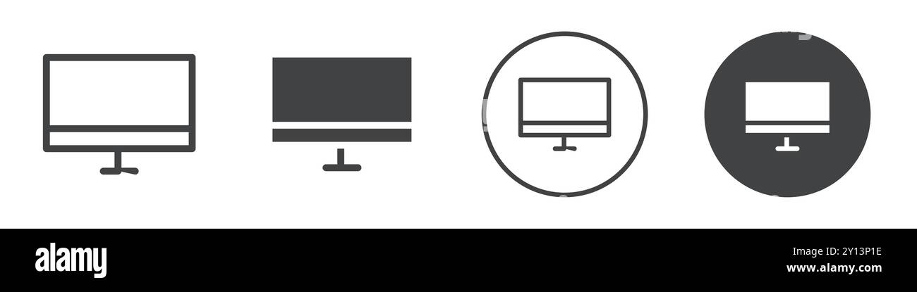 computer icon simple flat vector symbol outline collection set logo ...