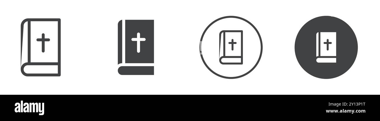 Holy bible icon simple flat vector symbol outline collection set logo ...