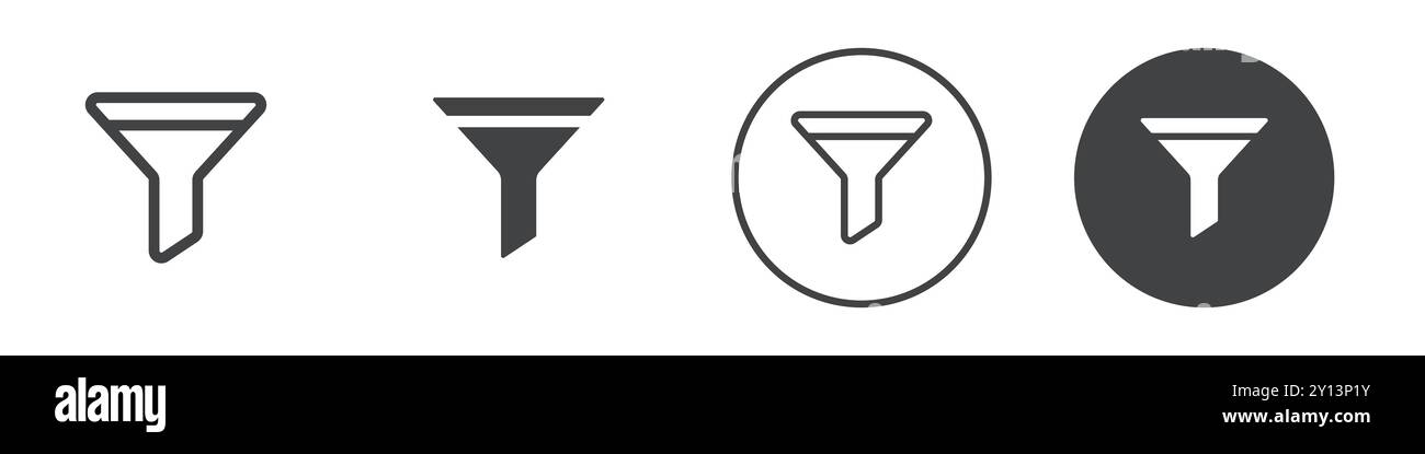 Funnel icon simple flat vector symbol outline collection set logo Stock ...