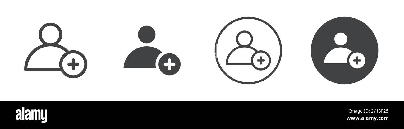 Follower user icon simple flat vector symbol outline collection set ...