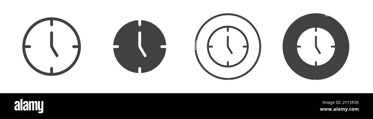 Five o clock icon simple flat vector symbol outline collection set logo ...