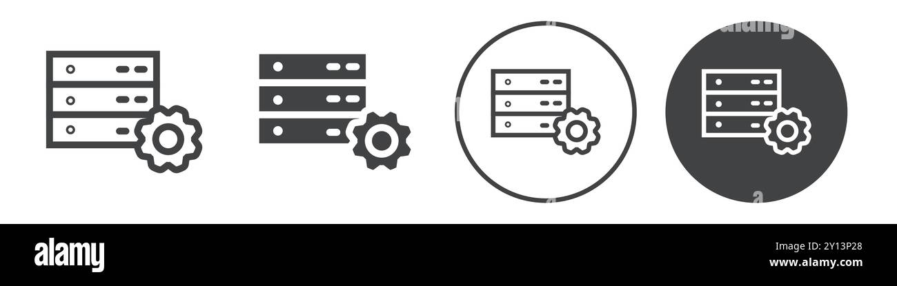 Data center configuration icon simple flat vector symbol outline ...