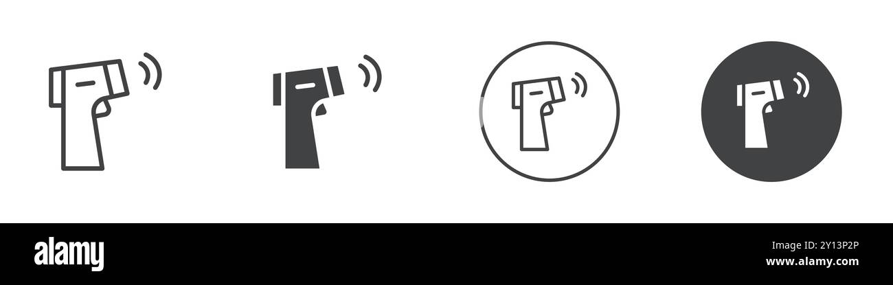 Infrared thermometer icon simple flat vector symbol outline collection set logo Stock Vector ...
