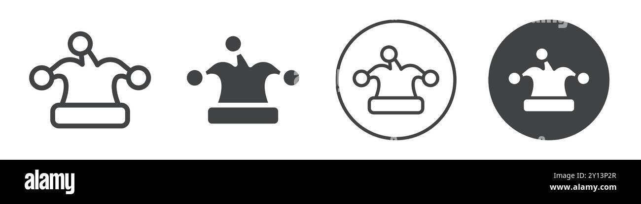 Joker hat icon simple flat vector symbol outline collection set logo ...
