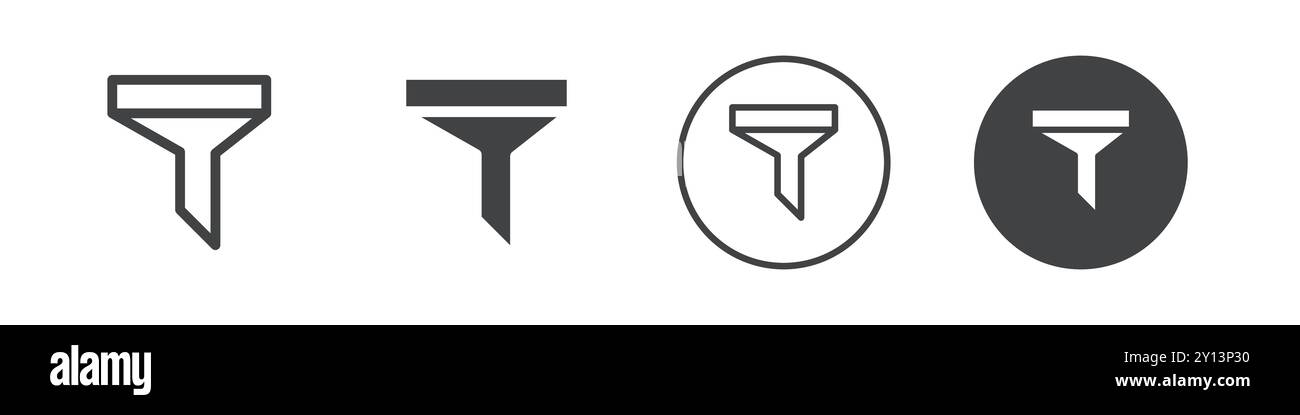 Funnel icon simple flat vector symbol outline collection set logo Stock ...