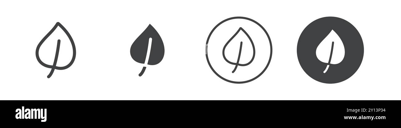 Leaf icon simple flat vector symbol outline collection set logo Stock ...