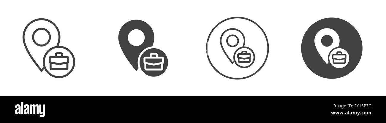 Office location pin icon simple flat vector symbol outline collection ...