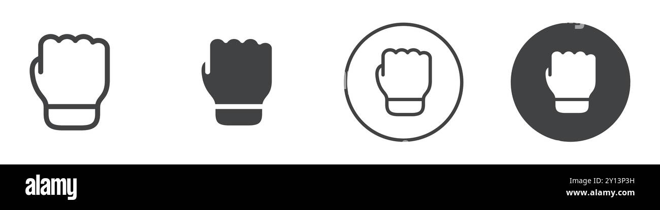 Fist icon simple flat vector symbol outline collection set logo Stock ...
