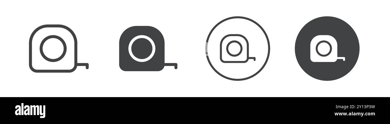 Measuring tape tool icon simple flat vector symbol outline collection ...