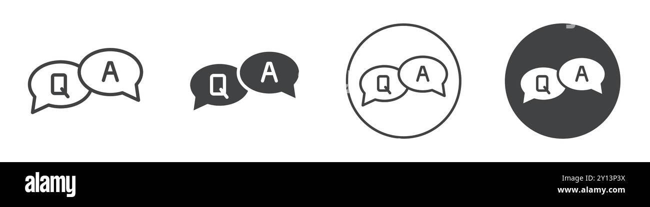 FAQ icon simple flat vector symbol outline collection set logo Stock ...