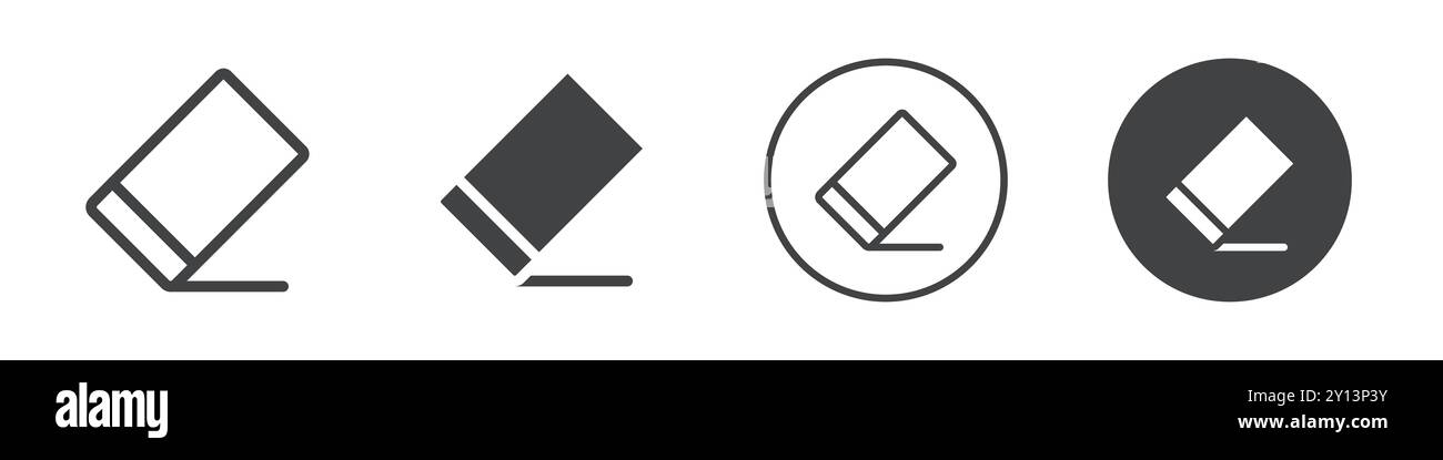 Eraser icon simple flat vector symbol outline collection set logo Stock ...