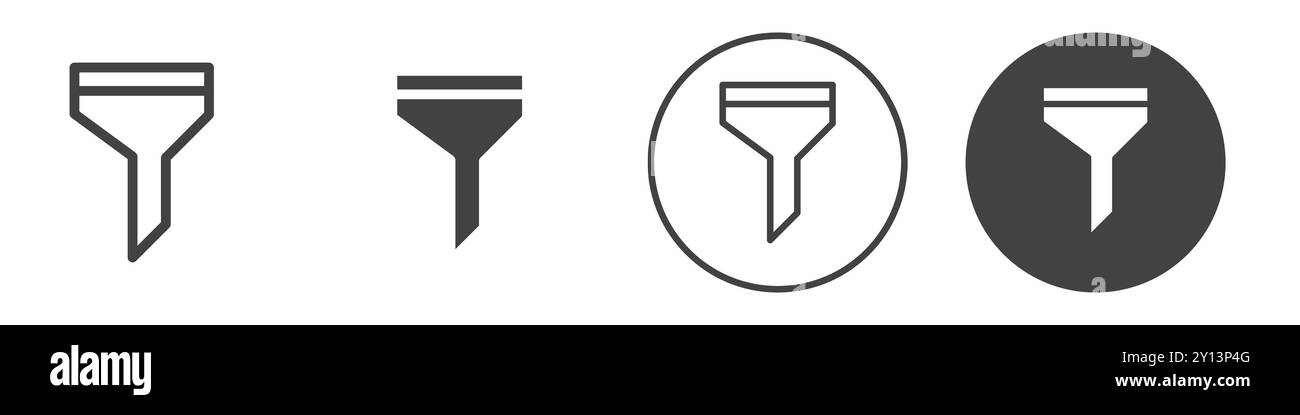 Funnel icon simple flat vector symbol outline collection set logo Stock ...