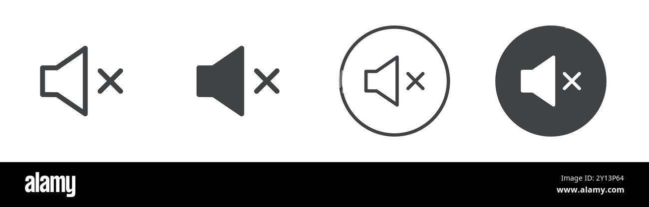Mute sound icon simple flat vector symbol outline collection set logo ...