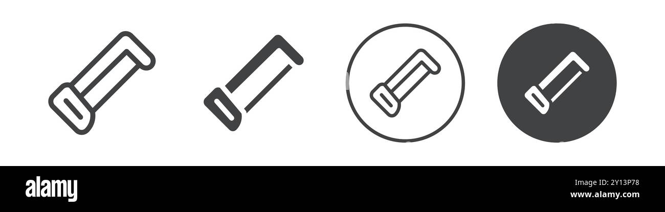 Hacksaw icon simple flat vector symbol outline collection set logo ...