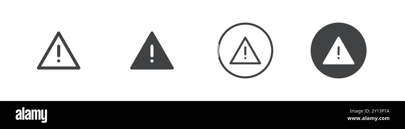 Hazard warning attention icon simple flat vector symbol outline ...