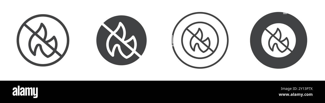 No flammable materials icon simple flat vector symbol outline ...