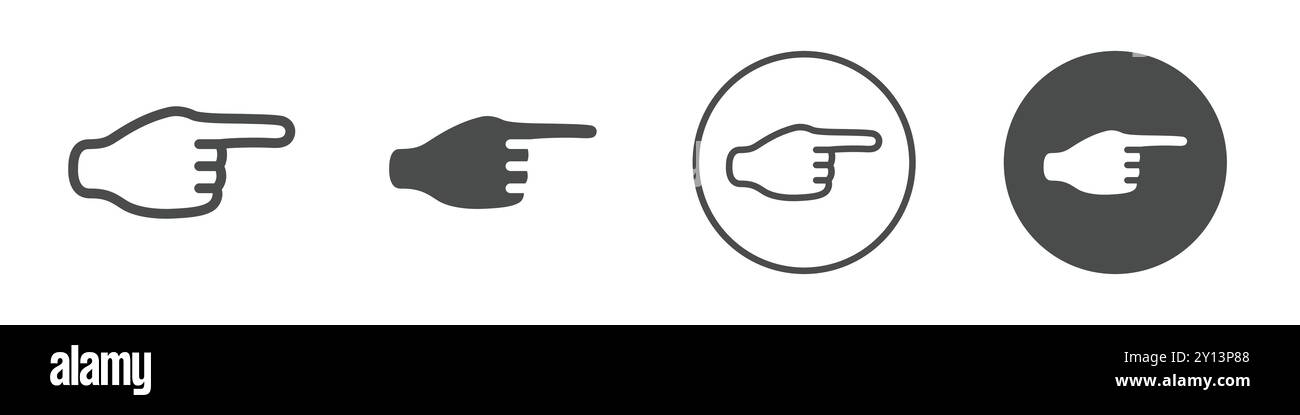 Hand with pointing finger icon simple flat vector symbol outline ...