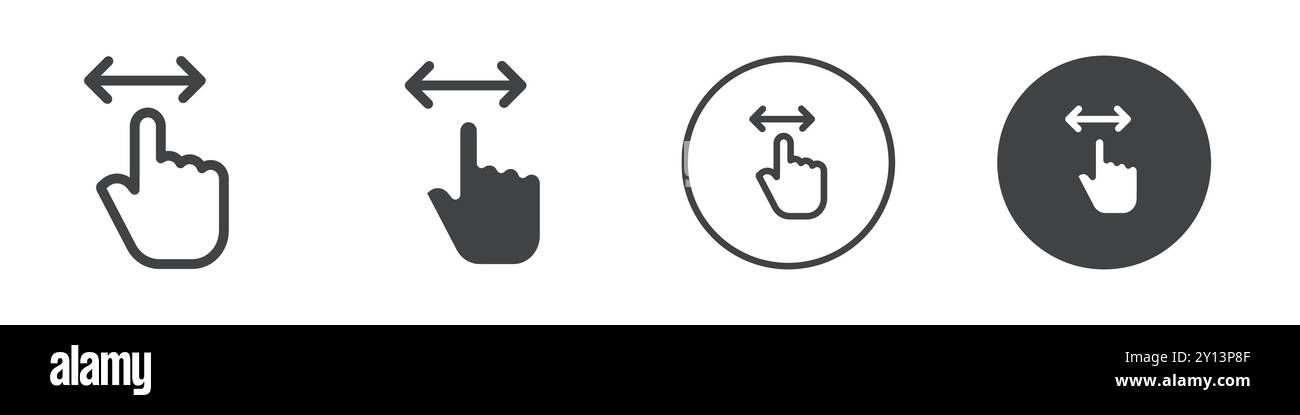 Horizontal swipe gesture icon simple flat vector symbol outline ...
