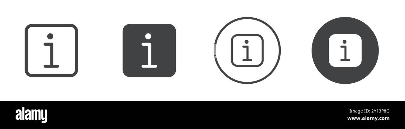 Information sign icon simple flat vector symbol outline collection set ...