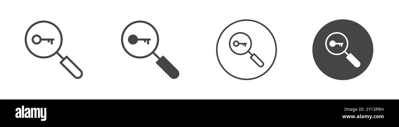 Keyword research icon simple flat vector symbol outline collection set ...