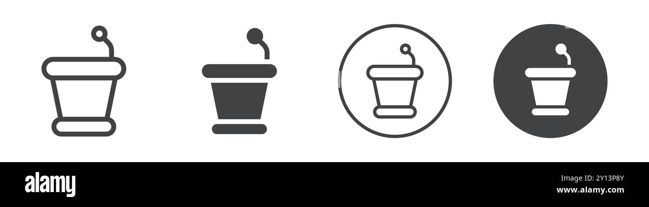 Podium speech icon simple flat vector symbol outline collection set ...