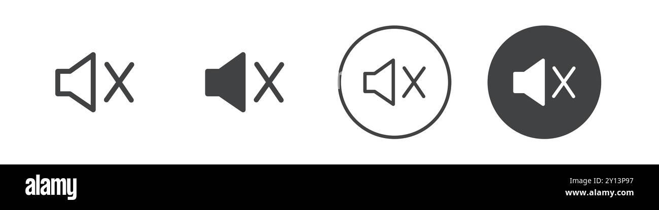 Mute sound icon simple flat vector symbol outline collection set logo Stock Vector Image & Art ...