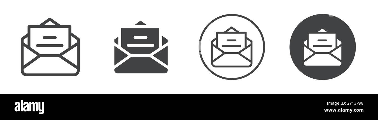 Open envelope mail icon simple flat vector symbol outline collection ...