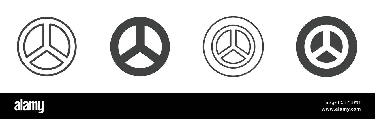 Peace sign icon simple flat vector symbol outline collection set logo ...