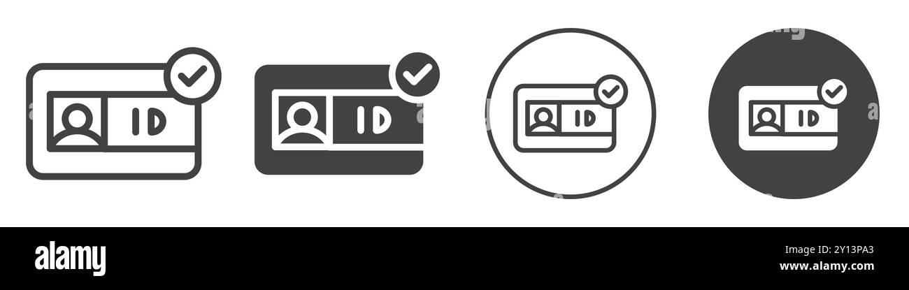 ID badge icon simple flat vector symbol outline collection set logo ...