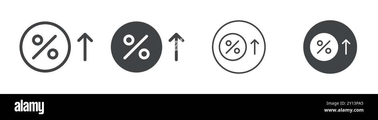 Percentage sign with upward arrow icon simple flat vector symbol ...