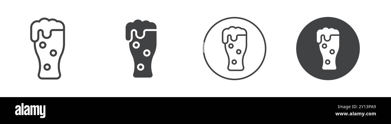 Pint of beer icon simple flat vector symbol outline collection set logo ...
