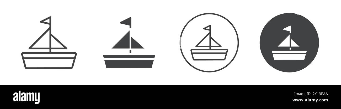 Sailboat icon simple flat vector symbol outline collection set logo ...