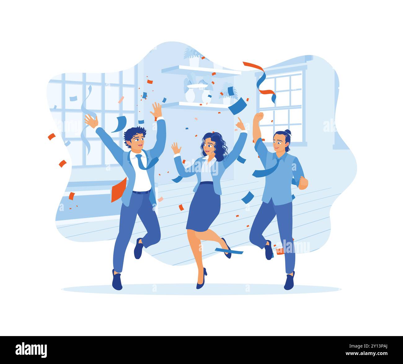 People throwing confetti party Stock Vector Images - Alamy